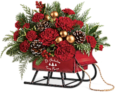 Vintage sleigh bouquet by teleflora PNG HD Quality,anniversaire bouquet ...